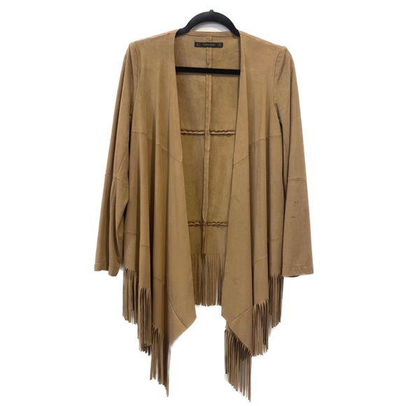 Zara | Jackets & Coats | Zara Faux Suede Fringe Jacket | Poshmark